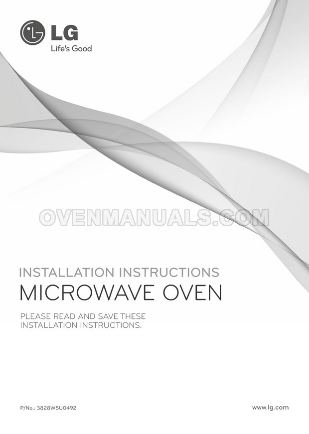 LG LMV2053ST Microwave Oven Installation Instructions