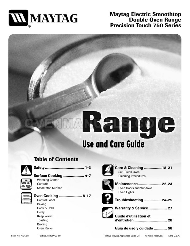 Maytag MER6775BCS Gemini Range Use and Care Guide