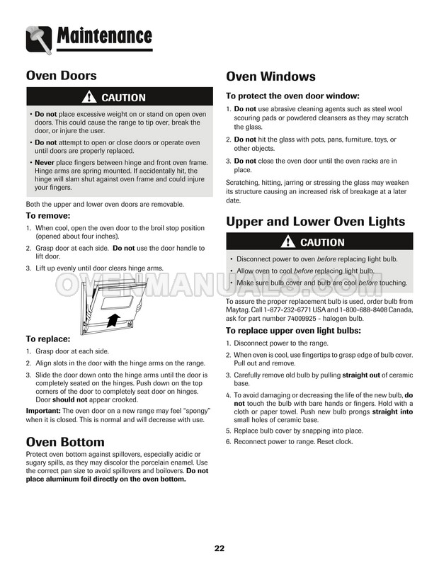 Maytag MER6765BAS Gemini Range Use and Care Guide