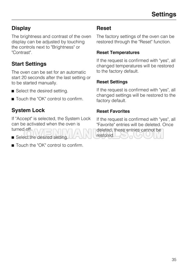 Miele DG4080 Oven Operating and Installation Instructions