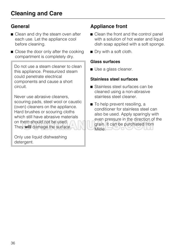 Miele DG4080 Oven Operating and Installation Instructions