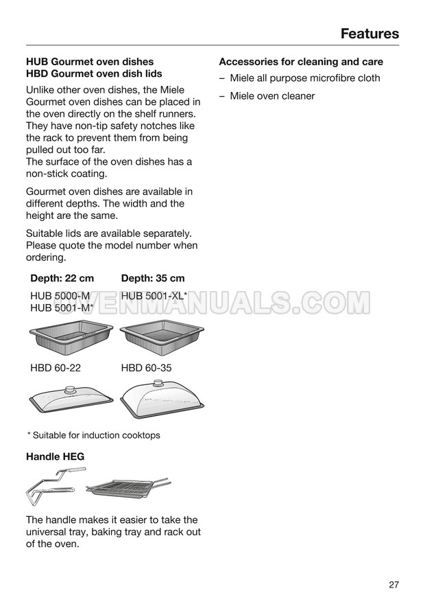 Miele H2860BP PureLine Oven Operating and Installation Instructions