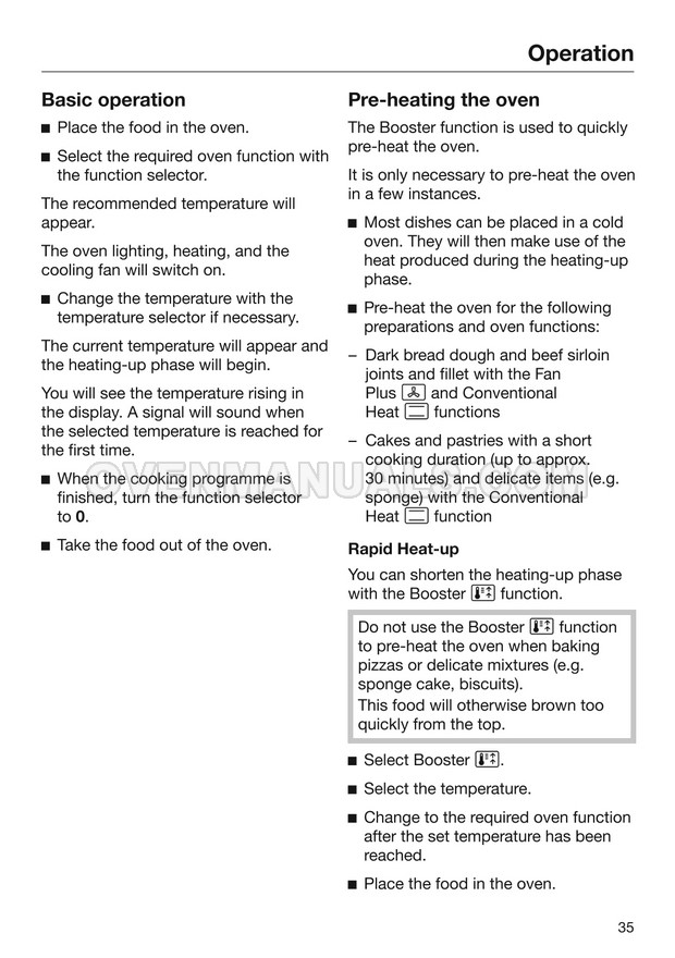 Miele H2860BP PureLine Oven Operating and Installation Instructions