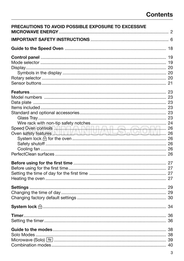 Miele H6100BM Oven Operating and Installation Instructions