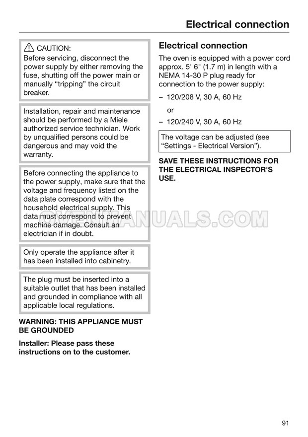 Miele H6680BP SensorTronic Oven Operating and Installation Instructions