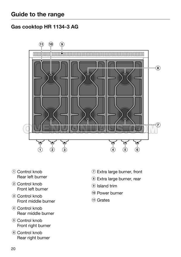 Miele HR 1134-3 LP AG Range Operating Instructions