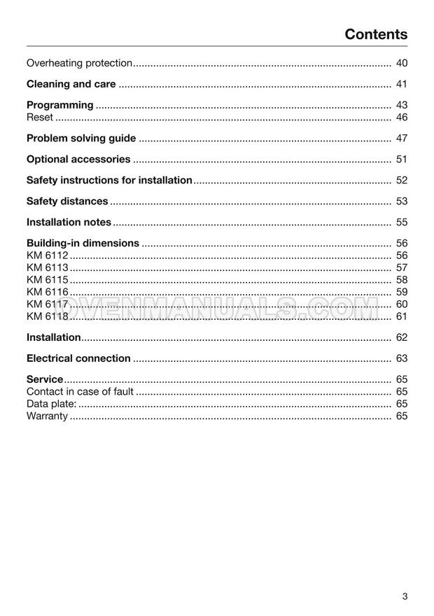 Miele KM 6113 Hob Operating and Installation Instructions