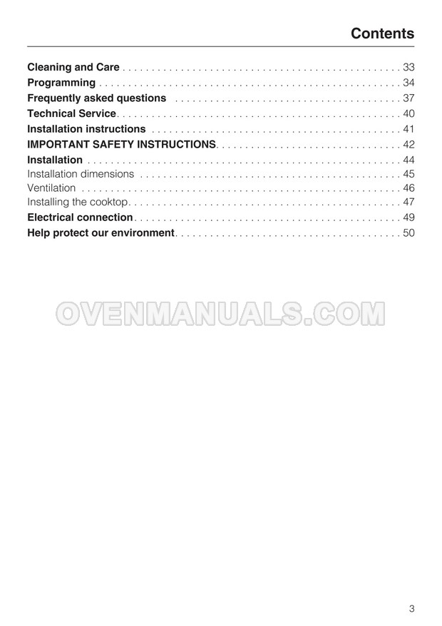 Miele KM5773 Cooktop Operating and Installation Instructions