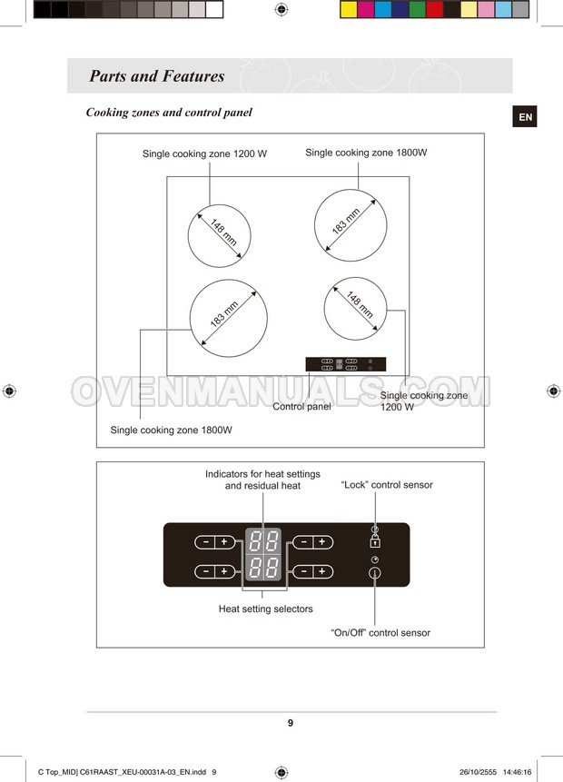 Samsung C61R2AEE Cooktop Installation and Operating Instructions