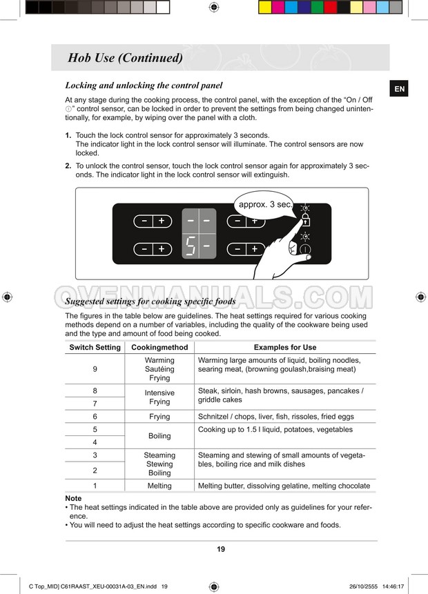 Samsung C61R2AEE Cooktop Installation and Operating Instructions