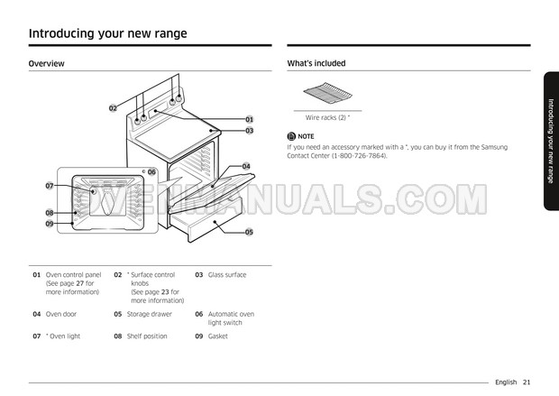 Samsung NE63A6111SS SmartThings Range User Manual