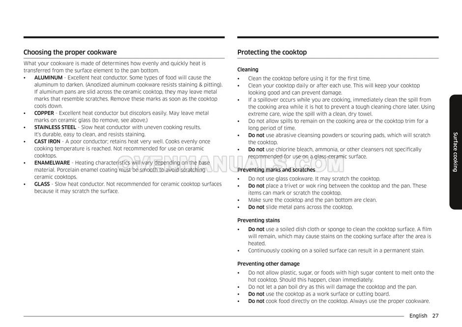 Samsung NE63A6311SS SmartThings Range User Manual