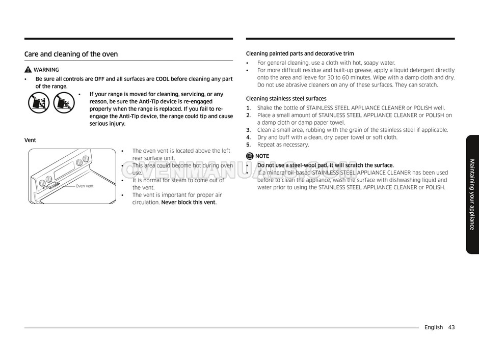 Samsung NE63A6311SS SmartThings Range User Manual