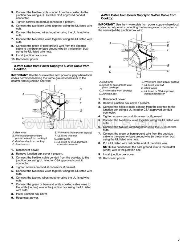 Whirlpool RCC3024RB Stove Installation Instructions