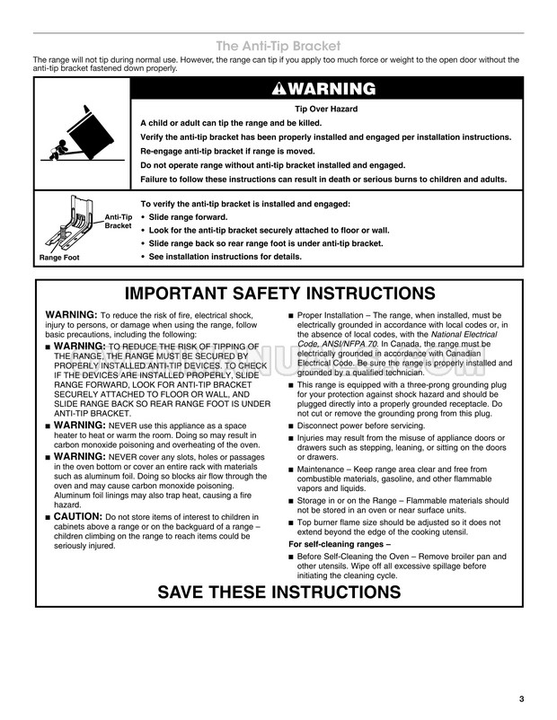 Whirlpool W10142327A Range Use & Care Guide