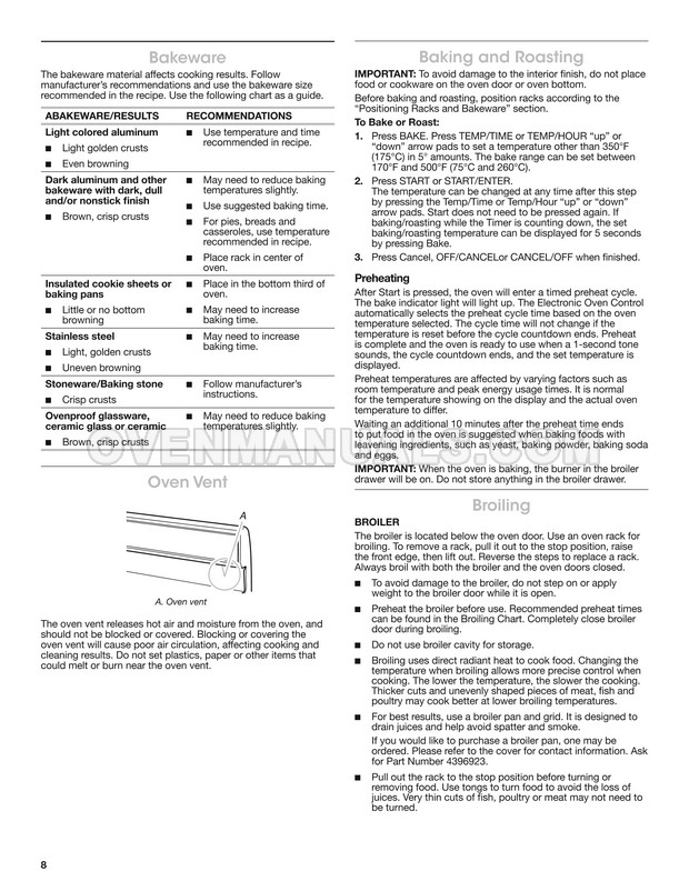 Whirlpool W10142327A Range Use & Care Guide