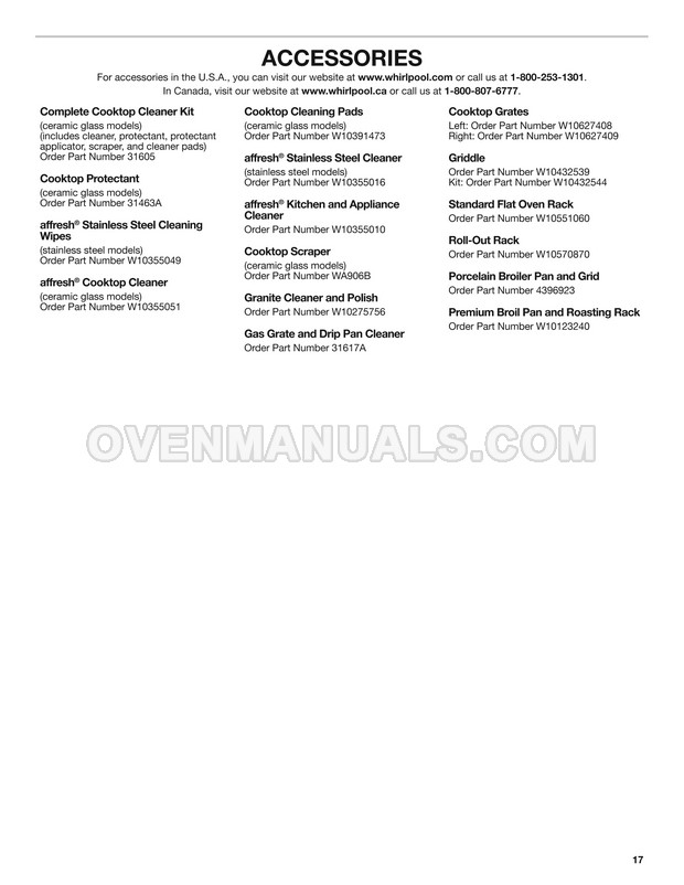 Whirlpool WGG745S0FS Range User Instructions