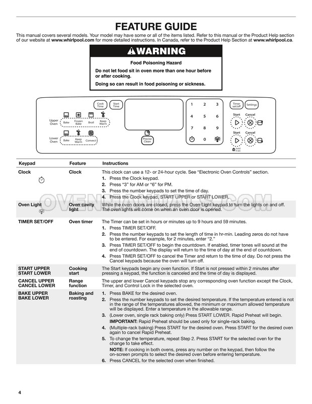 Whirlpool WGG745S0FS Range User Instructions