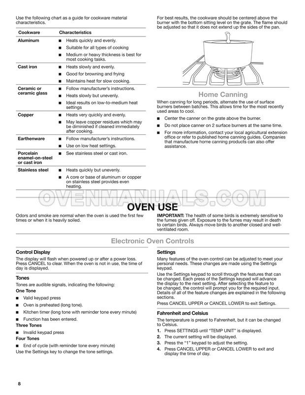 Whirlpool WGG745S0FS Range User Instructions