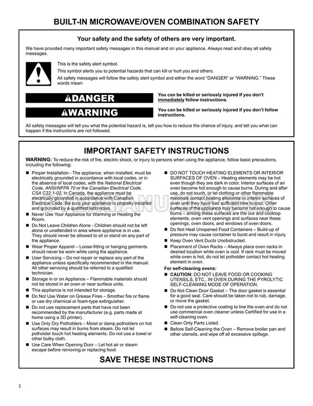 Whirlpool WOC54EC0HS Oven Owner's Manual