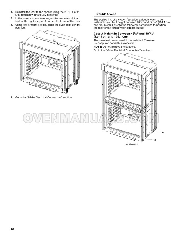 Whirlpool WOS72EC0HS Oven Installation Instructions