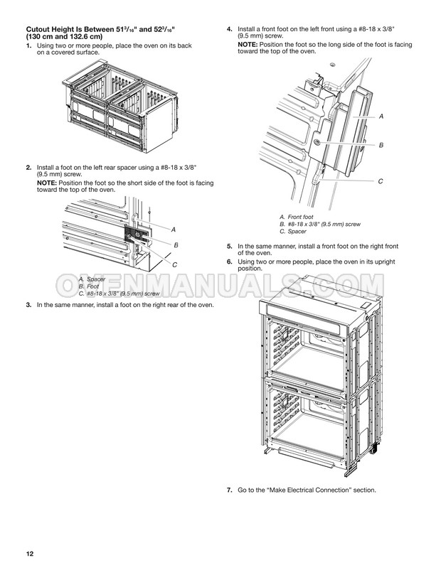 Whirlpool WOS72EC0HS Oven Installation Instructions