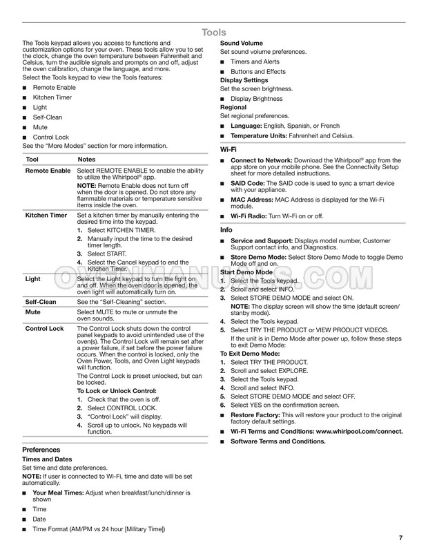 Whirlpool WOS72EC0HS Oven User Instructions