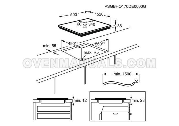 Zanussi ZHRN643K Hob Installation Instruction